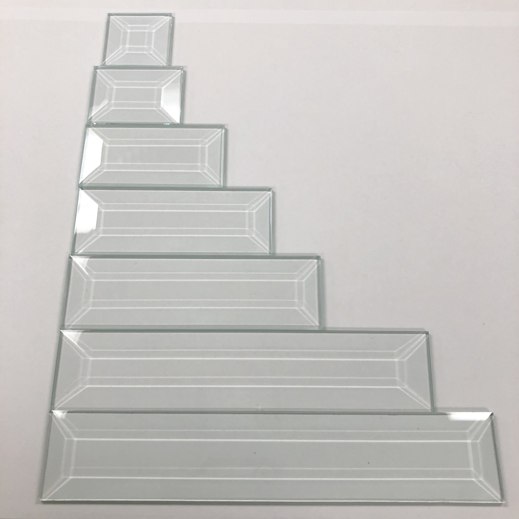 1 1/2″ x 12″ Rectangle Bevel Glass- Box 30 | Glass House Store