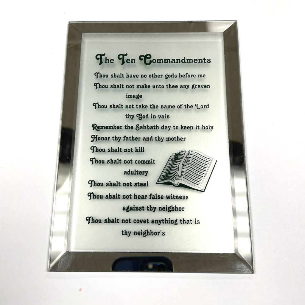 95004CF Ten Commandments Beveled Mirror | Glass House Store